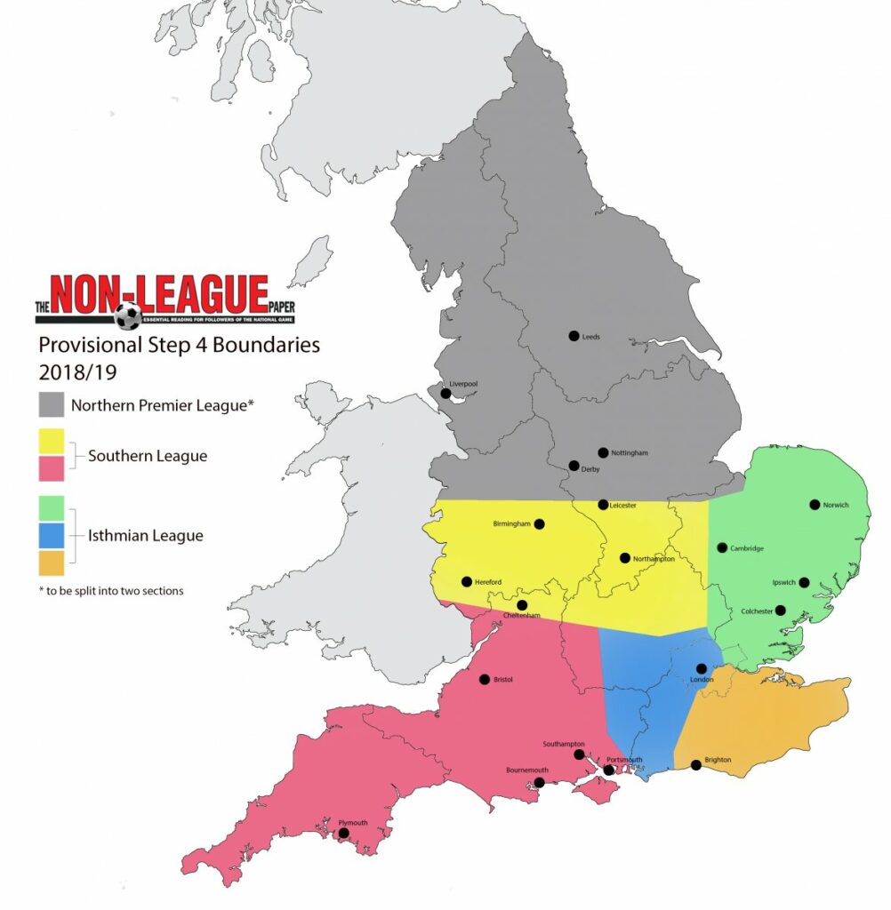 The FA's Leagues Committee reveal provisional Step 3 and 4 league boundaries for the 2018/19 ...